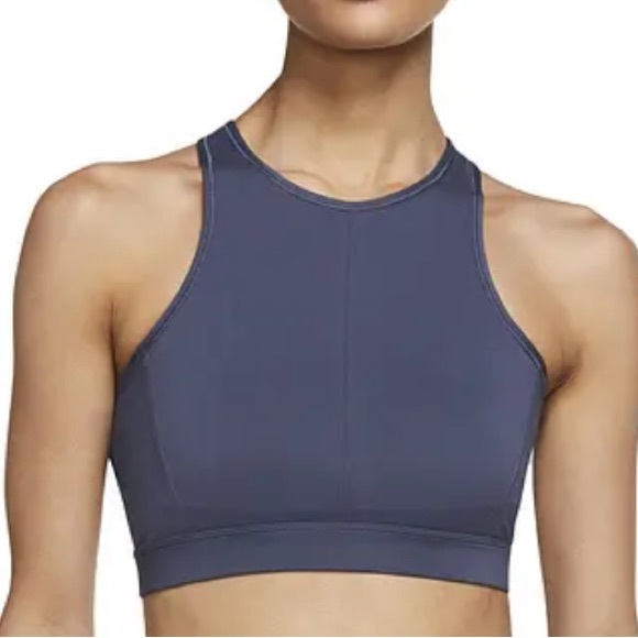 Nike | Tops | Nike Womens Swooshhigh Neck Bra In Blue | Poshmark